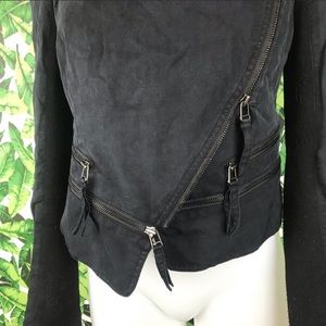 McGinn | Jackets & Coats | Mcginn Anthro Black Moto Jacket Size Medium ...